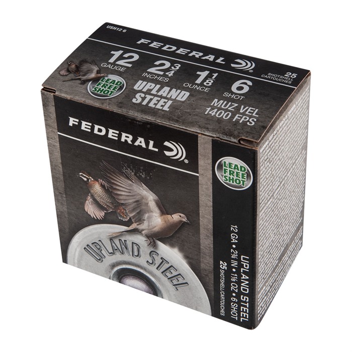Federal UPLAND STEEL DOVE & TARGET 12 Gauge 2-3/4" (1-1/8oz #6) - 25 ...